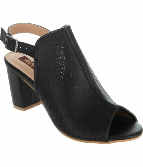 Buy Shuz Touch Black Block Heels for Women Online at Best Prices in ...