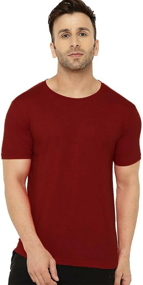 Buy EMERALD APPAREL TRADING Solid Men Maroon T-Shirt Online at Best ...
