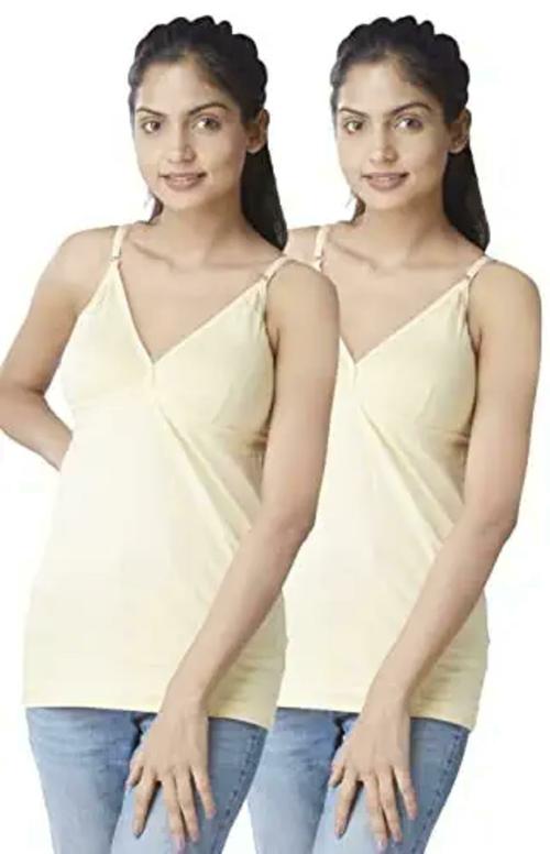 Buy Alba Natural - Beige 100% Cotton Slips for Women 85 CM, Pack of 02 ...