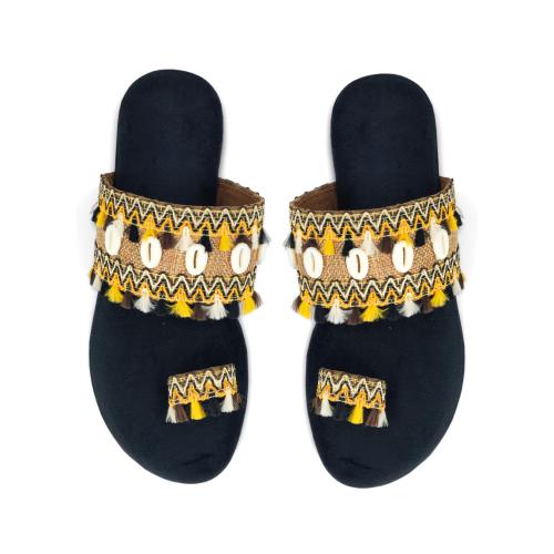 Buy Sayera Black Flat Sandal For Girls & Women Online at Best Prices in ...