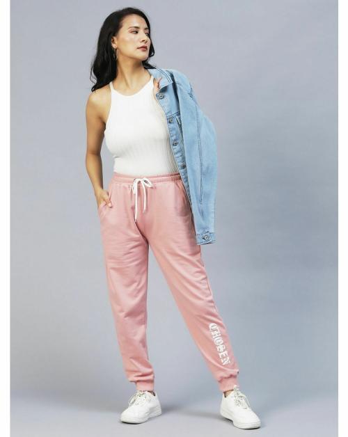 Buy Rigo Women Peach Side Printed Jogger Online at Best Prices in India ...