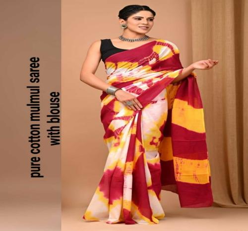 Buy TARUNYA TEXTILE Cotton saree with same blouse and same colour-ASR78 ...
