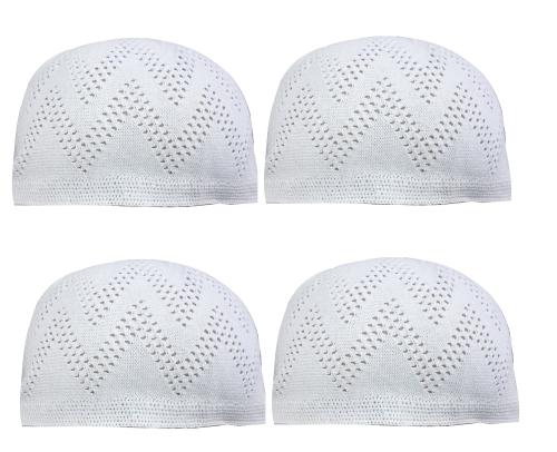Buy ATABZ White 4pcs combo Namaz Topi Muslims caps for men Online at ...