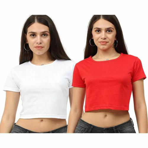 Buy Tik Tok WEARS Casual Solid Women Red, White Top () Online at Best ...