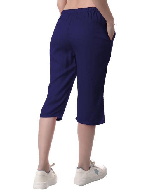 Buy Pixie Women's / Girls Rayon Cotton Elastic and Drawstring Capri ...