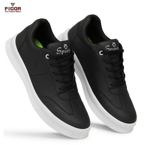 Buy Figor Men's Black Mesh Lace-Ups Casual Sneaker Shoes _10 Online at ...