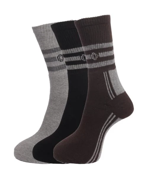 Buy DOLLAR Men's Multicolor Solid Cotton Blend Pack of 3 Full-length ...