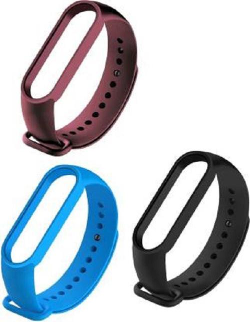 Buy Askovid Black, Red And Blue Replacement Smart Band Strap Combo Pack ...