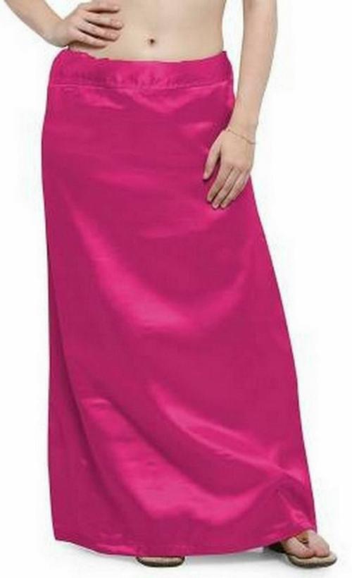 Buy Kavya Designer Women Pink Pure Satin, Pure Silk Saree Petticoat ...