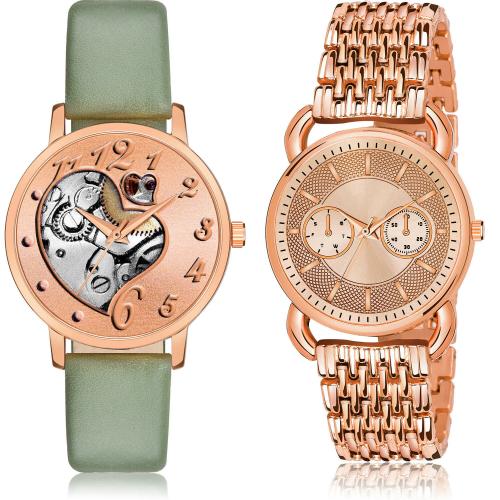 Buy NEUTRON New 3D Design Love Heart And Bangle Green And Rose Gold ...