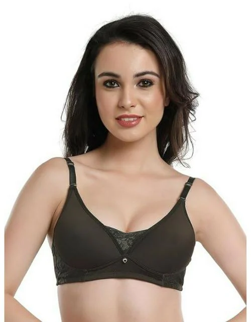 Buy Lovable Women Solid Polycotton Non Padded Non Wired Full Coverage Bra - (Dark Green, 36B ...