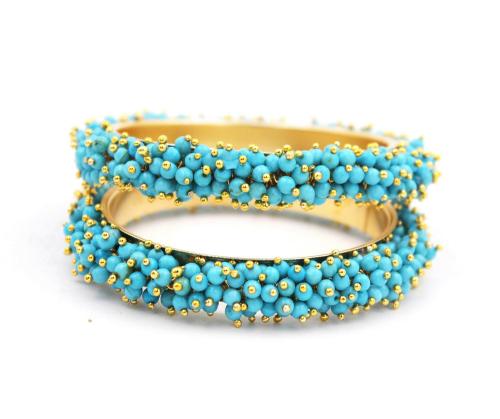 Buy Leshya Firozi Brass Bracelet (Womens) (Set Of 2) Online at Best ...