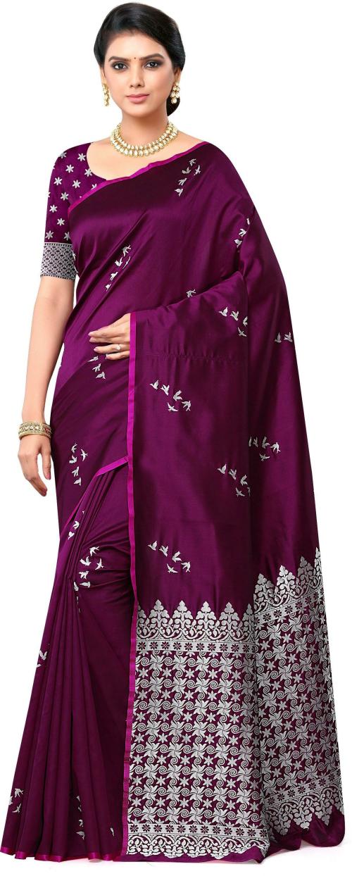 Buy Prajval Women Wine Woven Jacquard and Pure Silk Kanjivaram Saree ...