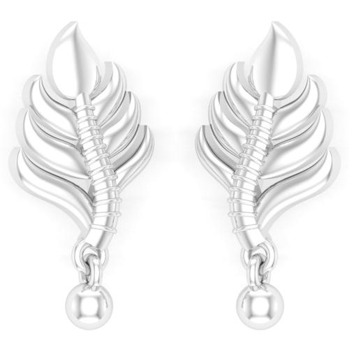 Buy Kunuz Sterling Silver 925 Sterling Silver Mor Pankh Design Stud ...