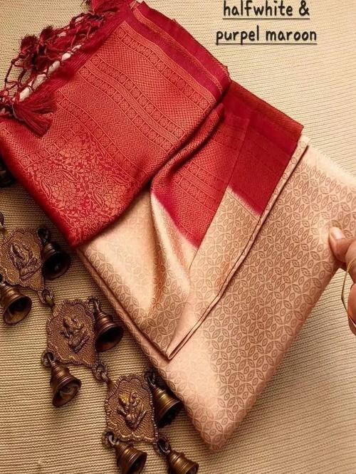 Buy Reeta Fashion Designer Off white Kubera Pattu Silk Saree Brocade ...