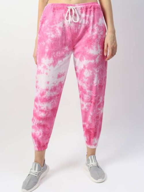 Buy Girls Trousers & Pants Pink Girls Trouser Cotton Tie-Dye Self ...