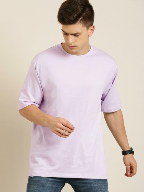 Buy Dillinger Lavender Solid Oversized T-Shirt Online at Best Prices in India - JioMart.