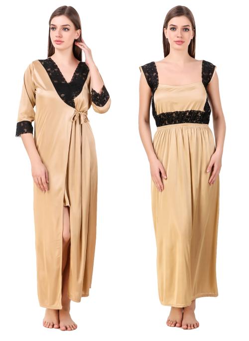 Buy FLANKER Stylish Women Satin Dress Night Dress ( Set of 2)-2PCFCL-13 ...