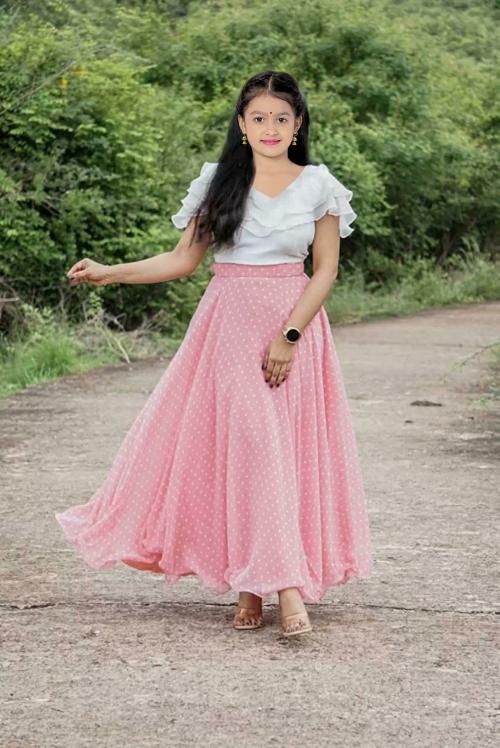 Buy Piludi Girls Black Embroidered Art Silk Lehenga & Choli | Girls ...