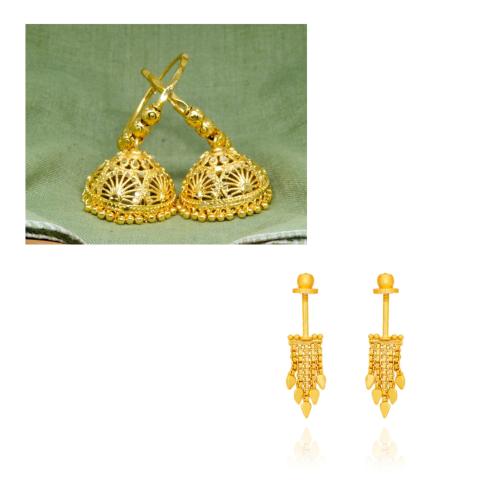 Buy arch fashion Traditional Gold Platted Bugadi & Jumkhi Earrings Pack Of 2Pair CMB1817,1625 ...