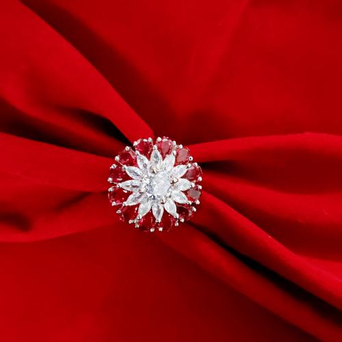 Buy Opal Touch Passion's Flame Crystal Red Rhodium Ring Online at Best ...