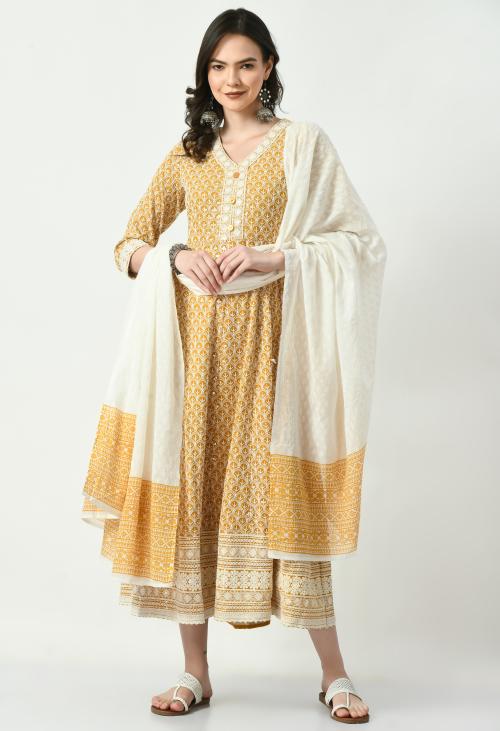 Buy S MAJIDA Embroidered Kurta with Dupatta Online at Best Prices in ...