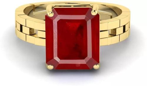 Buy Chopra Gems & Jewellery Brass Ruby Manik Birthstone Astrology Ring (Men and Women) - Free ...