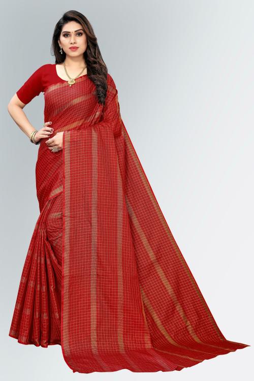 Buy SAREYA VEELA Fashion Women Black Checkered Art Silk Sarees Online ...