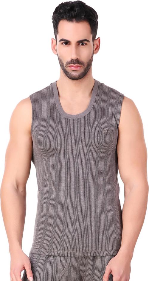 Buy HAP Men Grey Striped Cotton Blend Single Thermal Tops_XS Online at ...