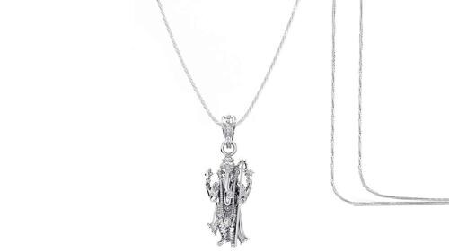Buy Akshat Sapphire Pure Silver God Ganesha Pendant With Chain Suitable ...