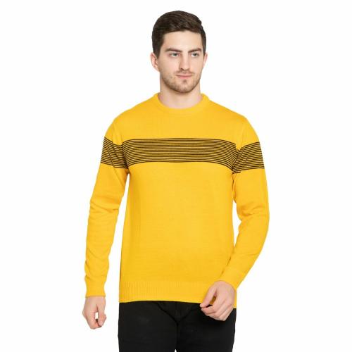 Buy MONT BLAZE Acrylic Full Sleeve Yellow Sweater Pullover For Men ...