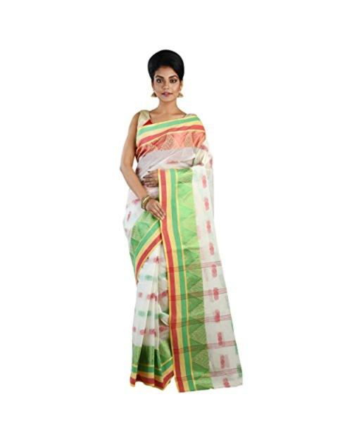 Buy Raj Sarees House Women's Tant Pure Cotton Sarees Without Blouse ...