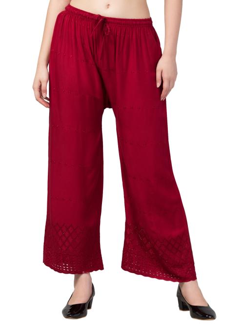 Buy Hathor Dreamz Stretchable, Elegant and Easy Wash-Ankle Length Women Half Chikan Palazzo,26 ...