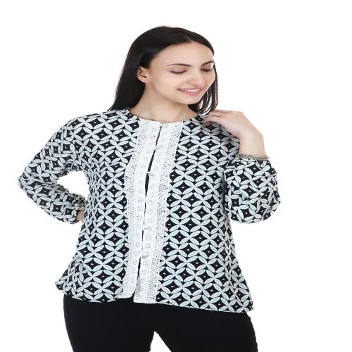 Buy Be Dressed Women's Georgette Front Open Top | stylish dress| casual ...