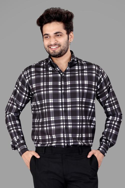Buy GETCHI Cotton Blend Checks Print Full Sleeve Regular Fit Casual Shirt Online at Best Prices ...