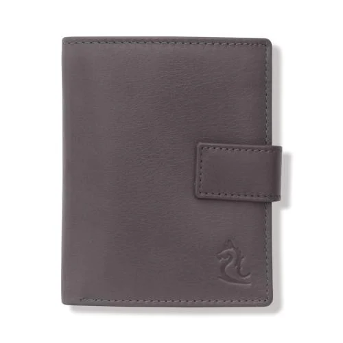 Buy Kara Men's Button lock Leather Vertical Bifold Wallet with Multiple ...