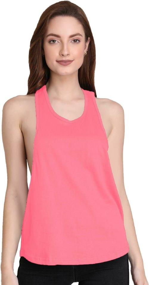 Buy THE BLAZZE_Women Cotton Blend Light Pink Top_L Online at Best ...