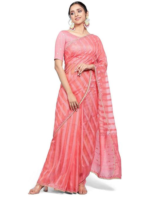 Buy Dungrani Pink Art Silk Women Saree With Blouse Pic Online at Best ...