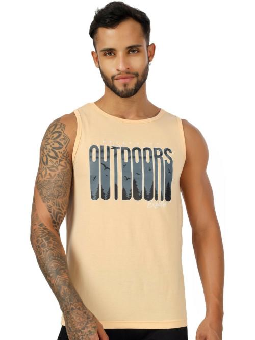 Buy BlueFicus Ivory Outdoors Printed Cotton Fabric Vest Sando for Men ...