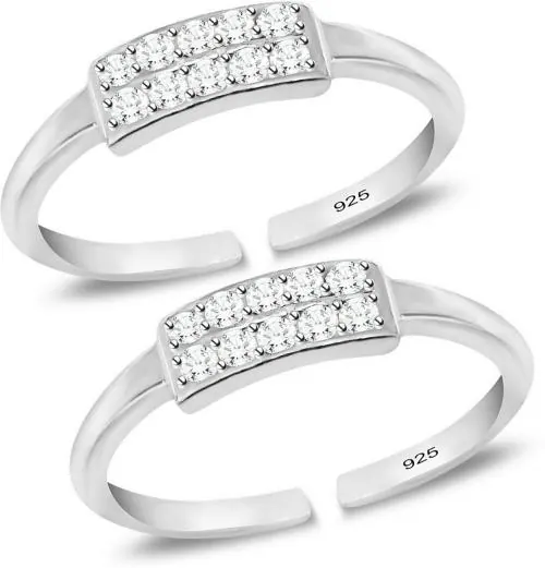 Buy Parnika Exclusive Dazzling CZ Hallmark Pure 92.5 Sterling Silver Cubic Zirconia Toe Ring ...