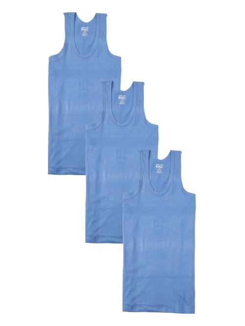 Buy Lux Cozi Boys Sky Blue Solid Cotton Pack of 3 Vest Online at Best ...