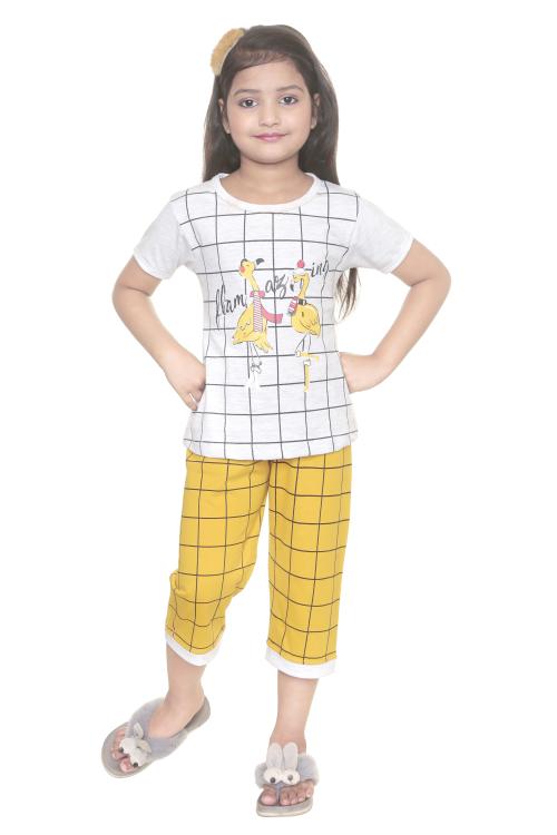 Buy GIRLS GOLD COTTON TOP AND BOTTOM SET Online at Best Prices in India ...