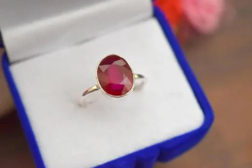 Buy Chopra Gems & Jewellery Brass Original Ruby Ring (Men and Women ...