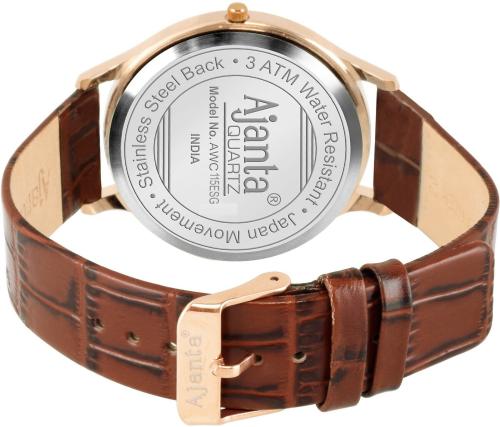 Buy Ajanta Quartz Analog Brown Dial Brown Strap Watch For Men Online at ...