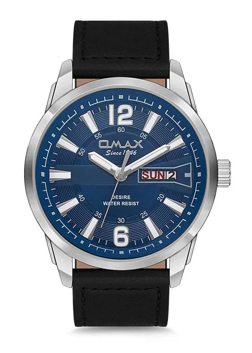 Buy OMAX Analog Black Watch Blue Dial With Black Strap for Men ...