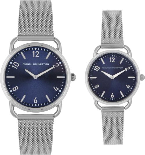 Buy French Connection Analog Blue Dial Silver Strap Watch For Men And ...