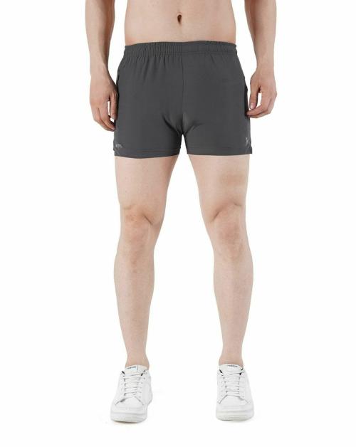 Buy Navyfit Men Dark Grey Solid Polyester Shorts (L) Online at Best ...