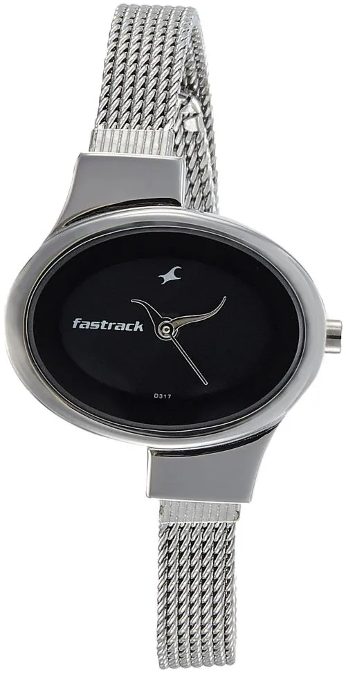 Buy Fastrack Analog Dial Black Band Silver Watch - Nm6015Sm02 For ...