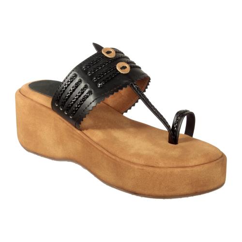 Buy Stepee Black Casual & Fancy One Toe Ring Slip on Platform Heel ...