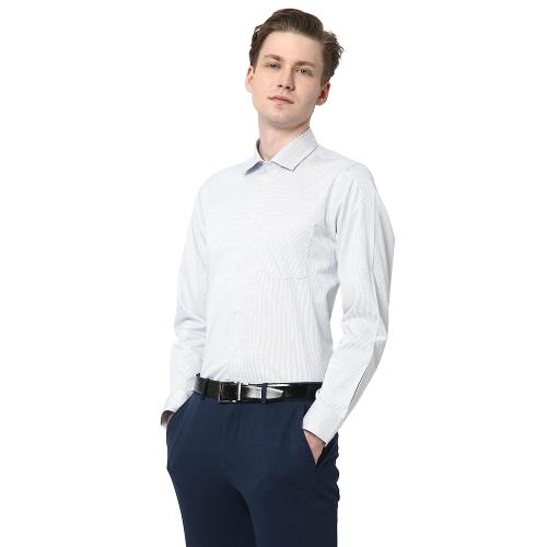 Buy Cotstyle Men White Self Design Luthai Supima Mercerised Cotton Full ...